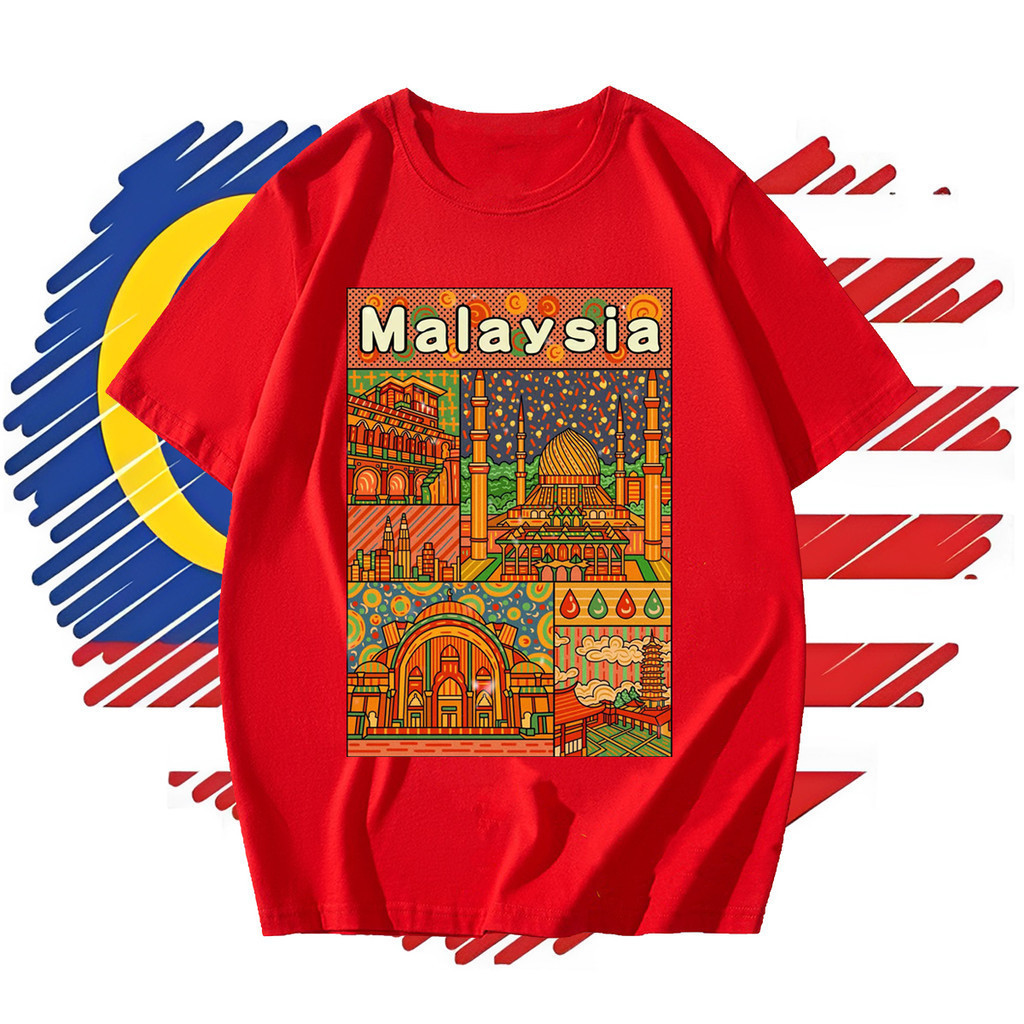 100% Cotton Hari Merdeka T-shirt I Love Malaysia Baju-T Patriotic Girl ...