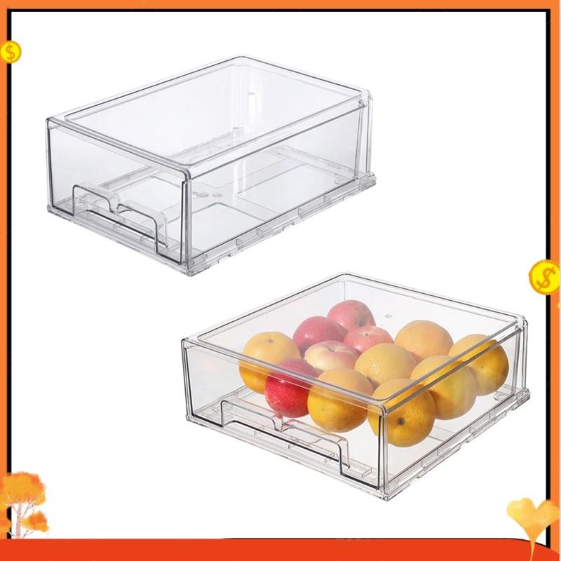 Refrigerator Drawers Stackable Fridge Organizer Bins for Refrigerator ...
