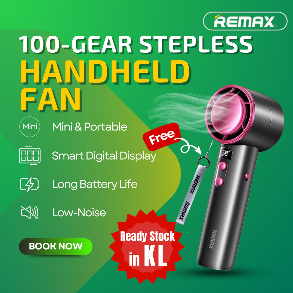 REMAX F32 Mini Handheld Fan High-speed 100-level Stepless Speed Outdoor ...