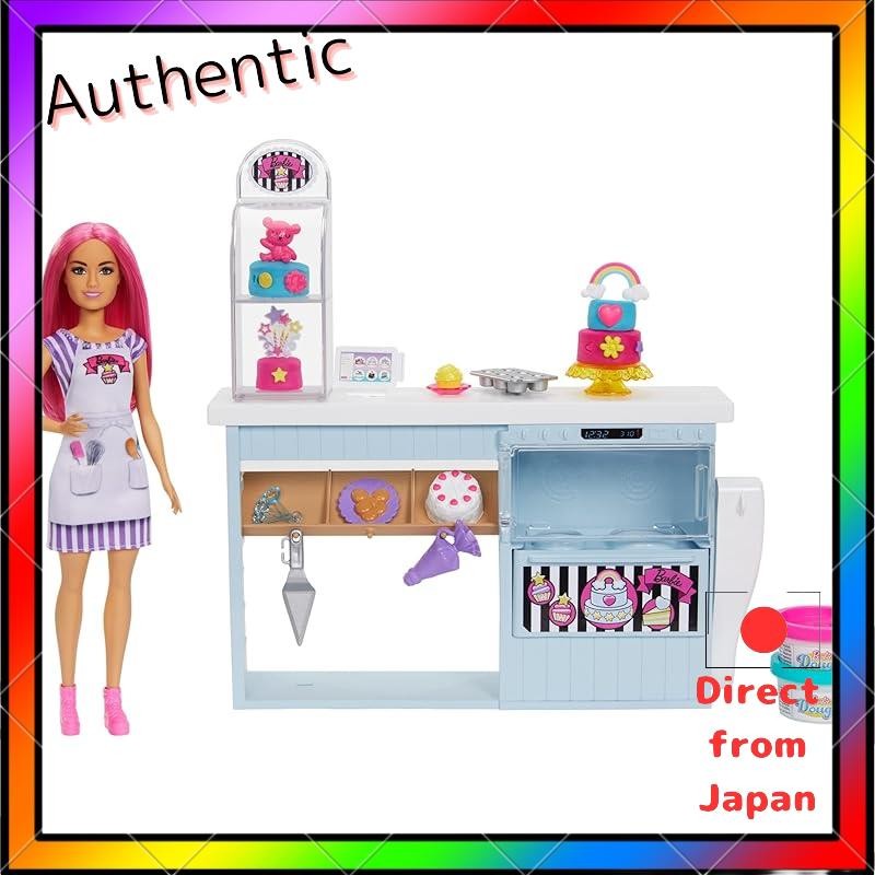 Barbie Create and Play! Pastel Color Cute Cake Shop Barbie Work and ...