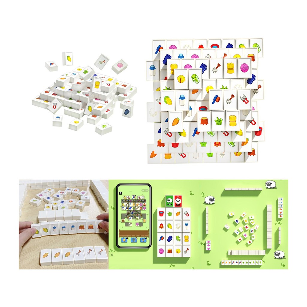 [uguuiya] Mini Mahjong Set Memory Game Board Game for Preschool Kids ...