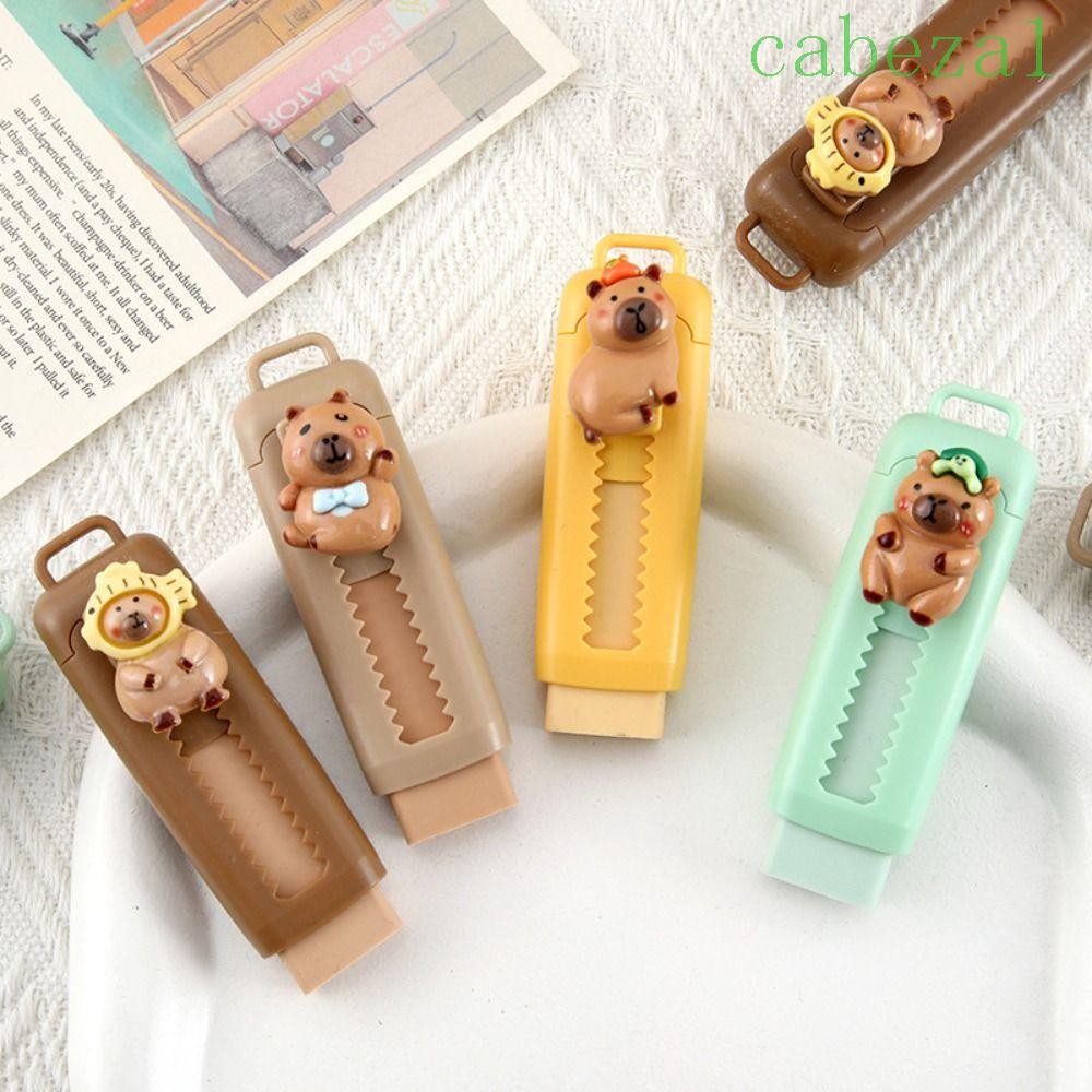 CABEZA Capybara Eraser, Aesthetic Retractable Push Pull Eraser ...