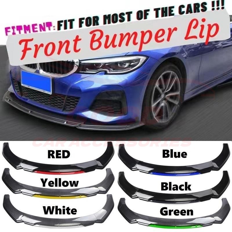 Car Universal Front Bumper Diffuser Lip Wrap Angle Splitters Black ...