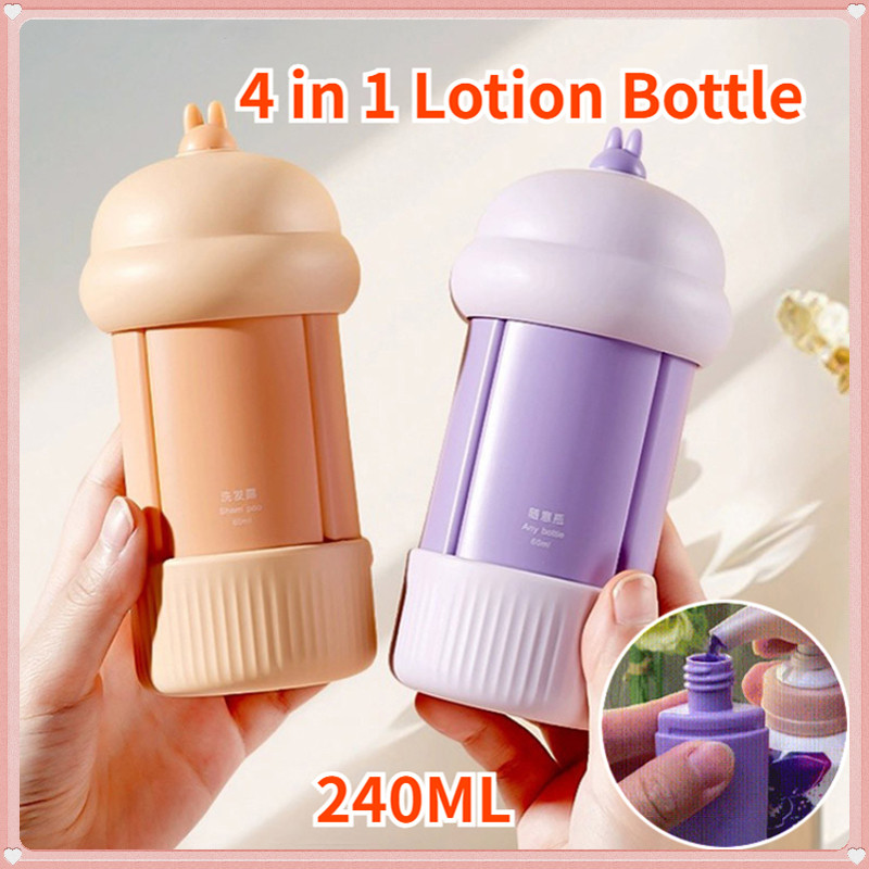 Travel Split Bottle Empty Bottle Dispenser Set Shampoo Makeup Skin Care ...