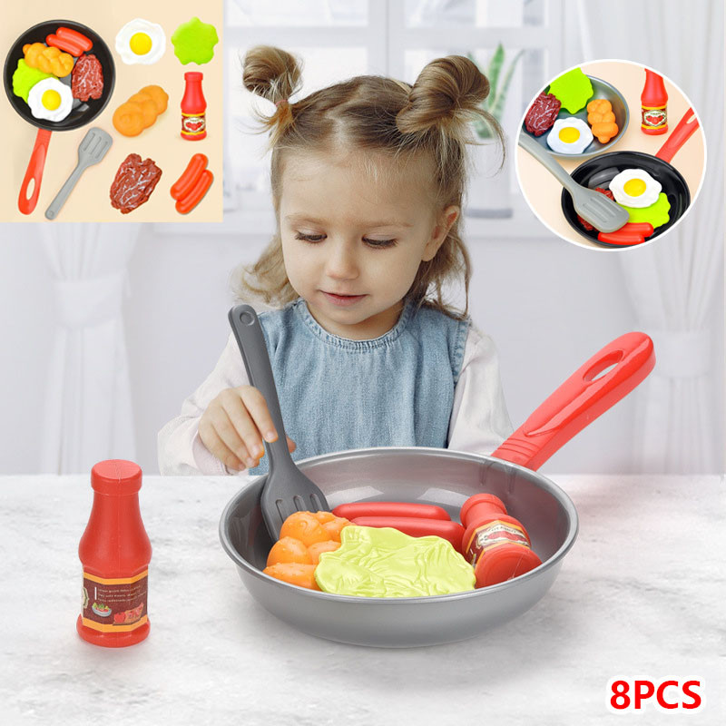 COD Pretend Play Kitchen Toy with Frying Pan Simulation Cooking Toy ...