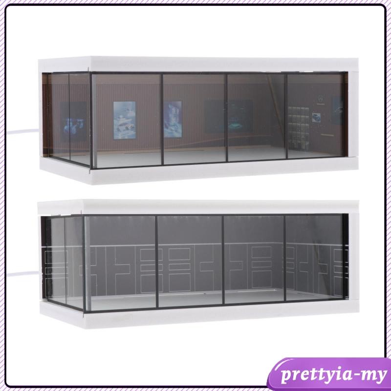 [PrettyiaMY] 1:64 Scale Car Garage Moldel with LED Collectibles Storage ...