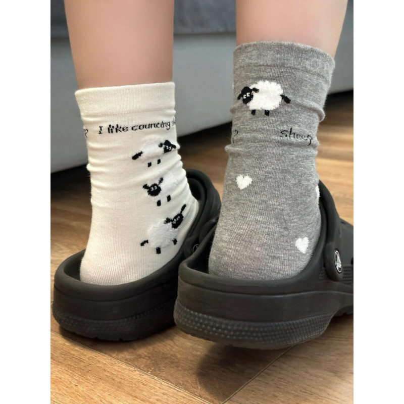 Korean Style Preppy Style ins Early Autumn Socks Female Little Sheep ...