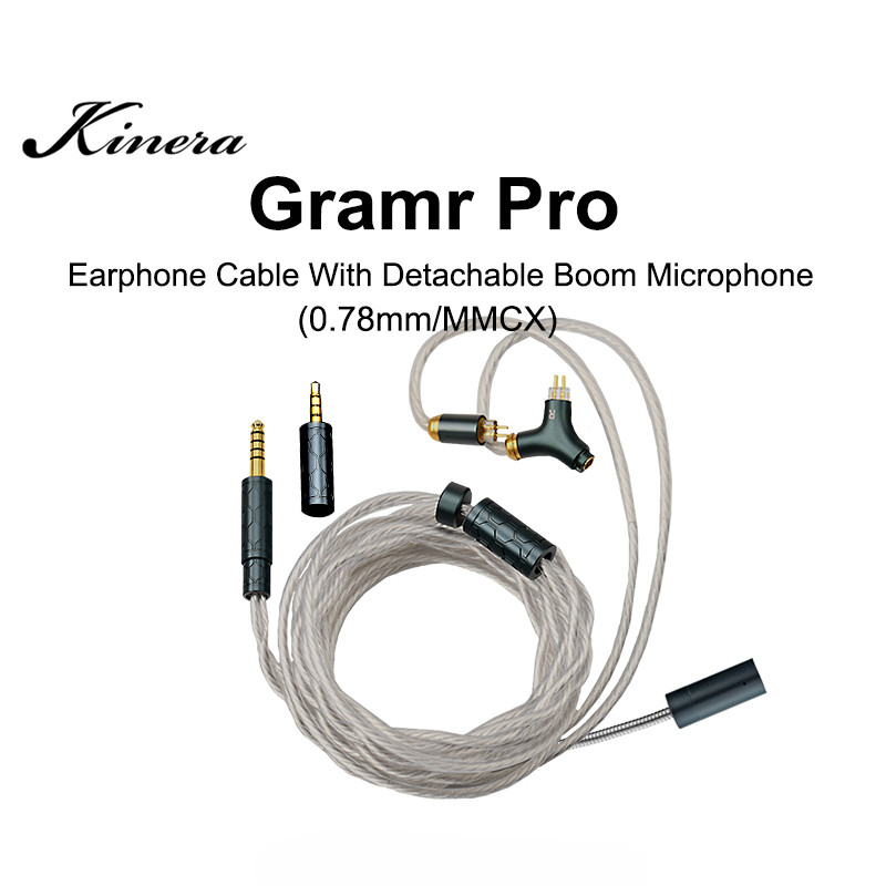 Kinera Gramr Pro Wired Earphone Cable With Detachable Boom Microphone 3.5mm 4.4mm Plug 0.78mm ...