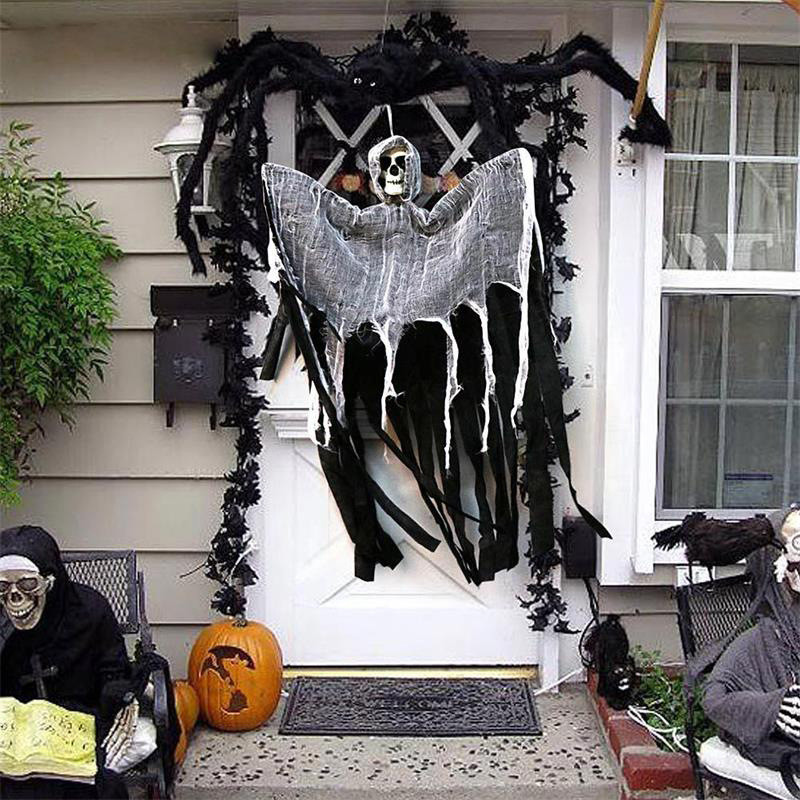 Halloween Decoration Props Skull Gauze Ghostface Hanging Ghost House ...