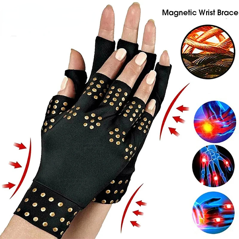 1Pair Magnetic Anti Arthritis Health Compression Therapy Gloves ...