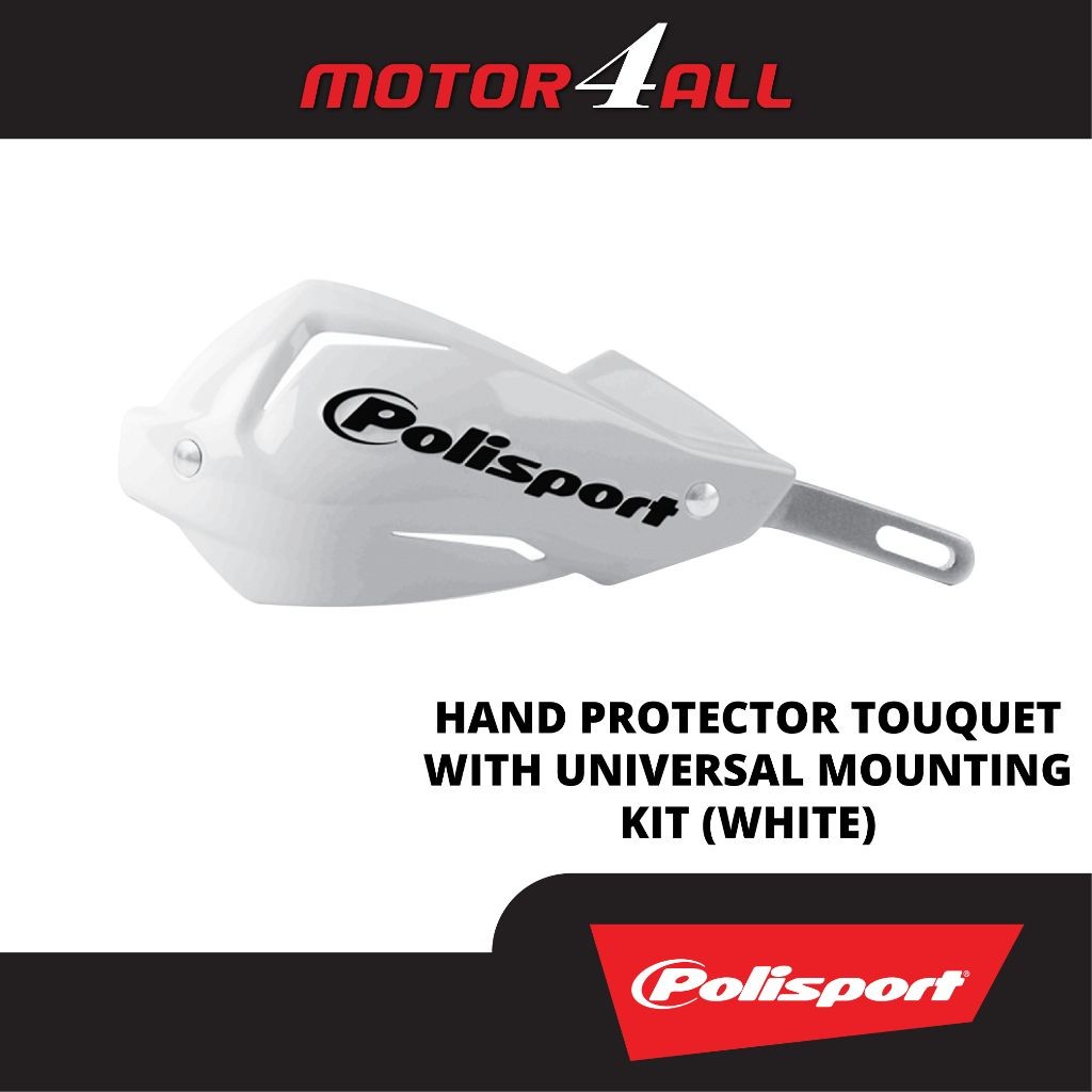 POLISPORT HAND PROTECTOR W/UNIVERSAL MOUNTING KIT (WHITE) | Shopee Malaysia