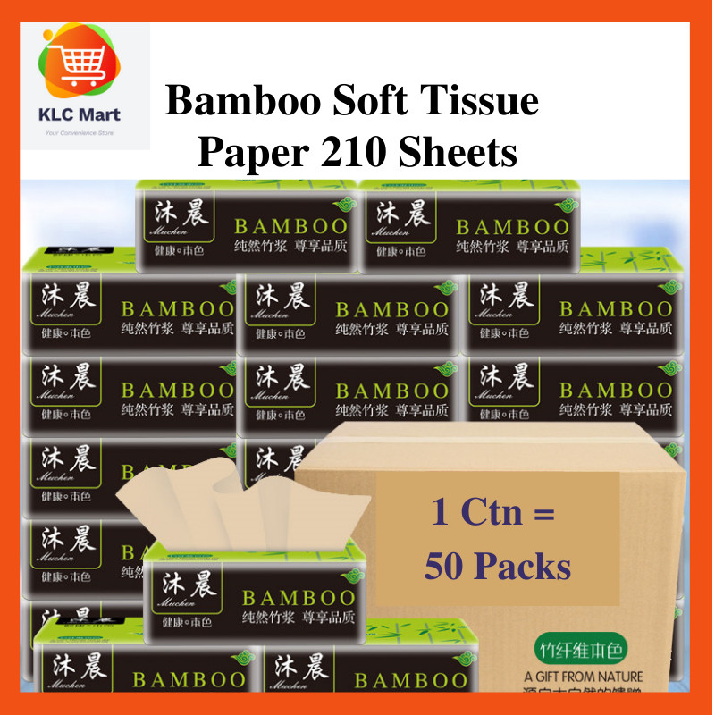 Bamboo Soft Tissue Paper 1 Carton 50 Packs 4ply Facial Tissue 210 ...