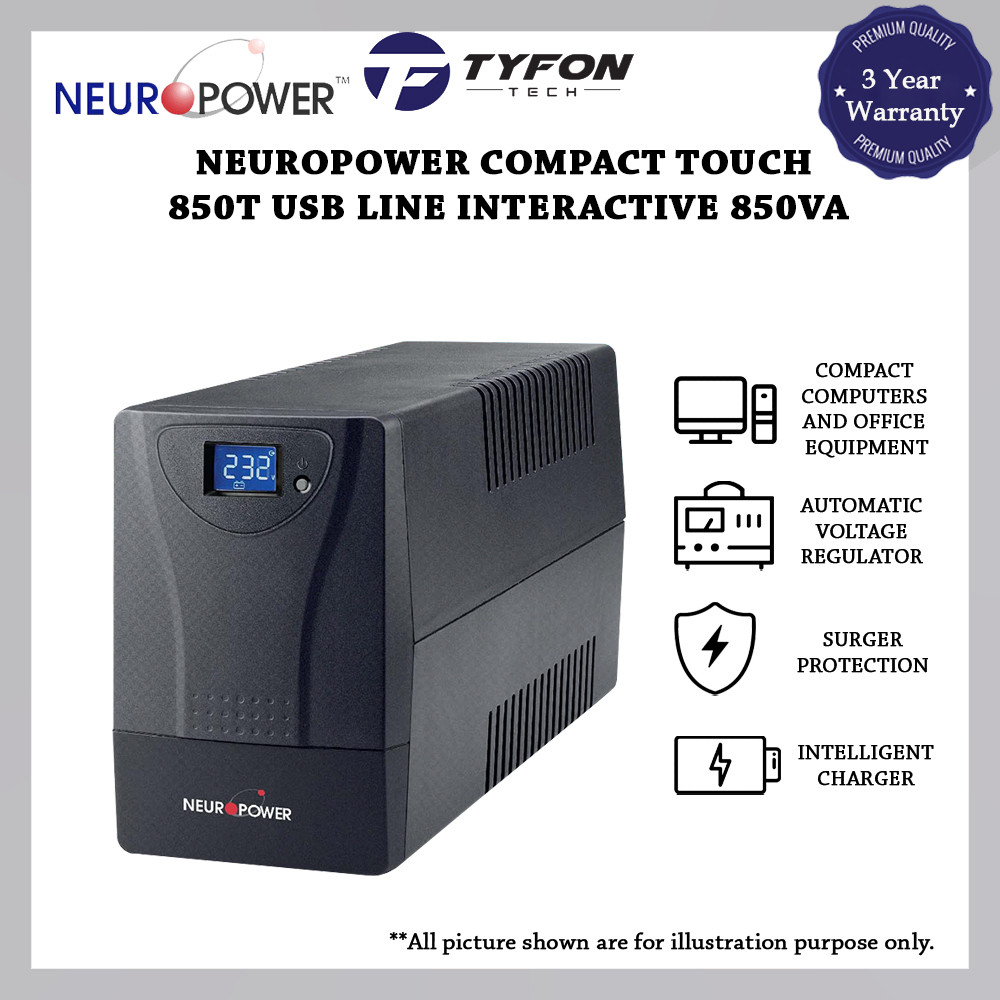 NeuroPower Compact Touch 850T USB Line Interactive Automatic Voltage ...