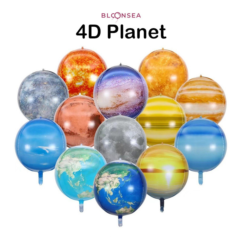 4D Planet Balloon Solar System Nasa Starry Theme Foil Moon Earth Sun ...