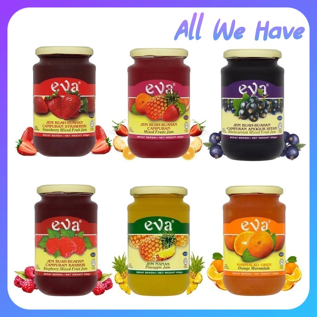 (FRESH BATCH) Eva Mixed Fruit Jam 450g Strawberry Orange Pineapple ...