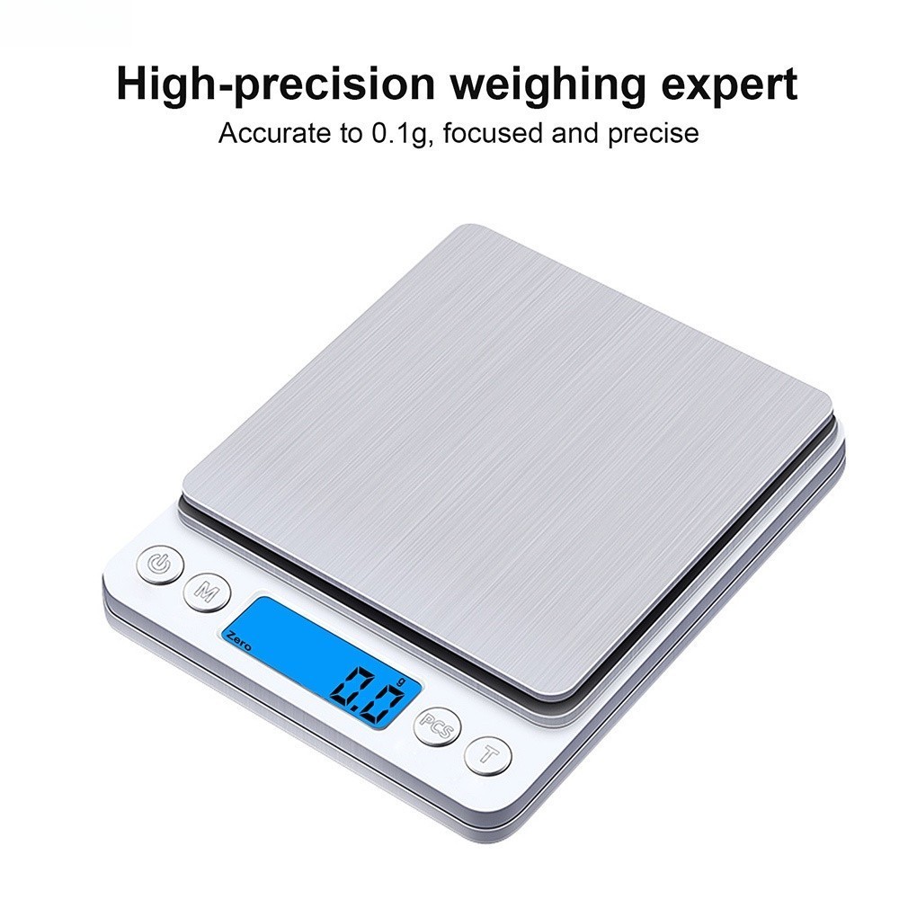 TOYSPACE🚀 3000g/0.1g Food Scale Rechargeable Kitchen Scale with Trays ...