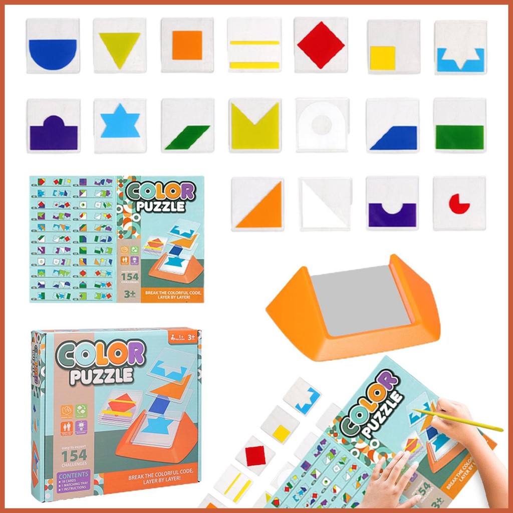 Block Pattern Book Kids Jigsaw Shapes Dissection Preschool Learning ...