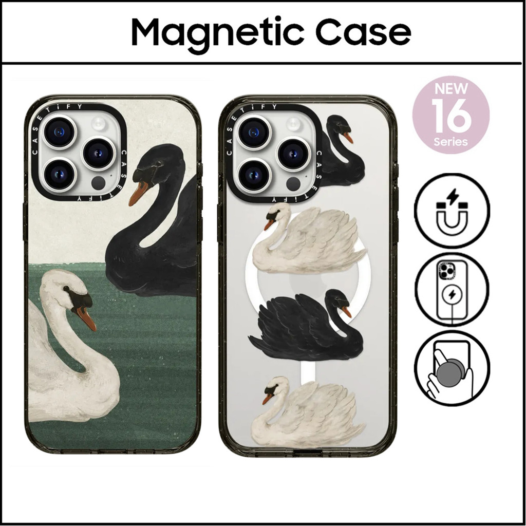 CASETi Black Swan White Swan Hard Plastic Acrylic Case Cover For iPhone ...