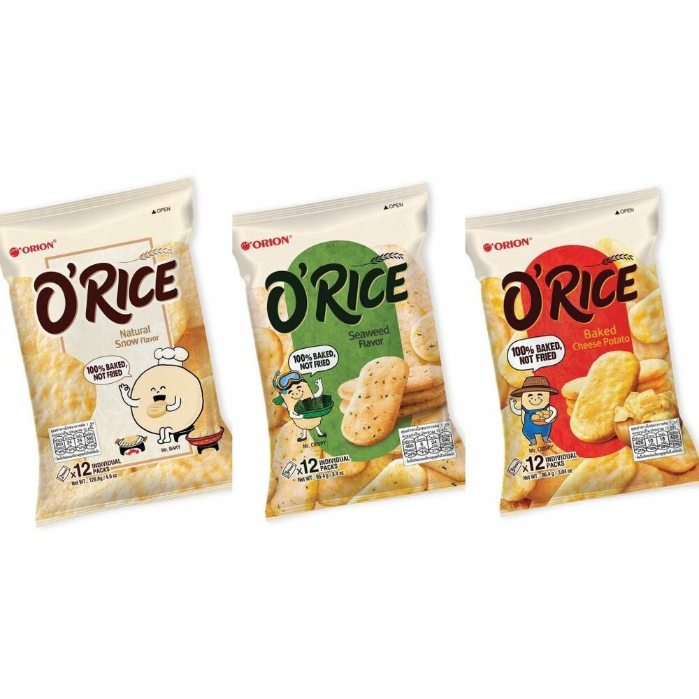 Orion Korea O'RICE Rice Crackers Original Flavor/Seaweed/Cheese ...