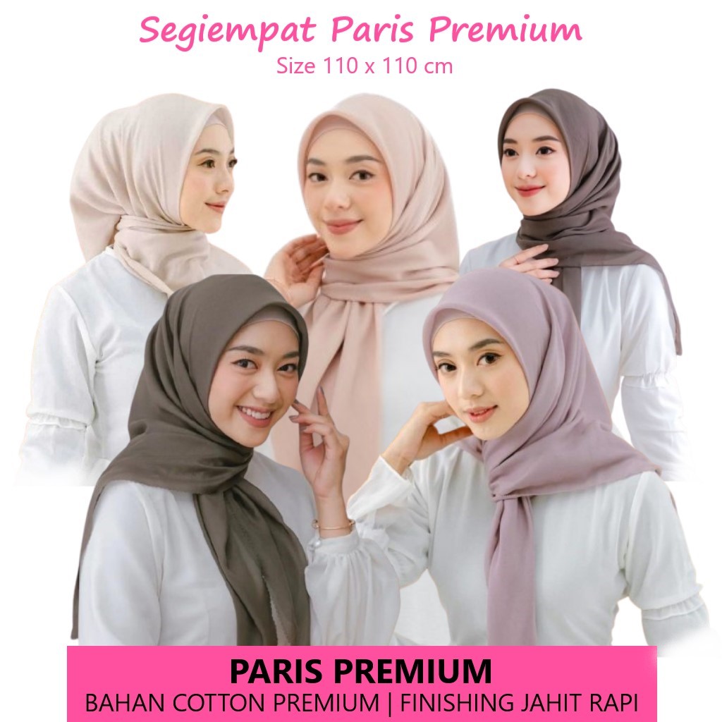 Jilbab Paris Premium Hija Polos Original/Veil Paris Premium Sewing Edge ...