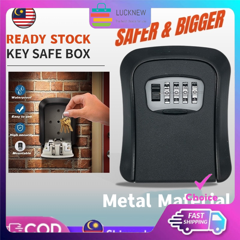 【COD】Wall Mount Key Safe Box Numbering Lock Key Storage Lock Box 4 ...