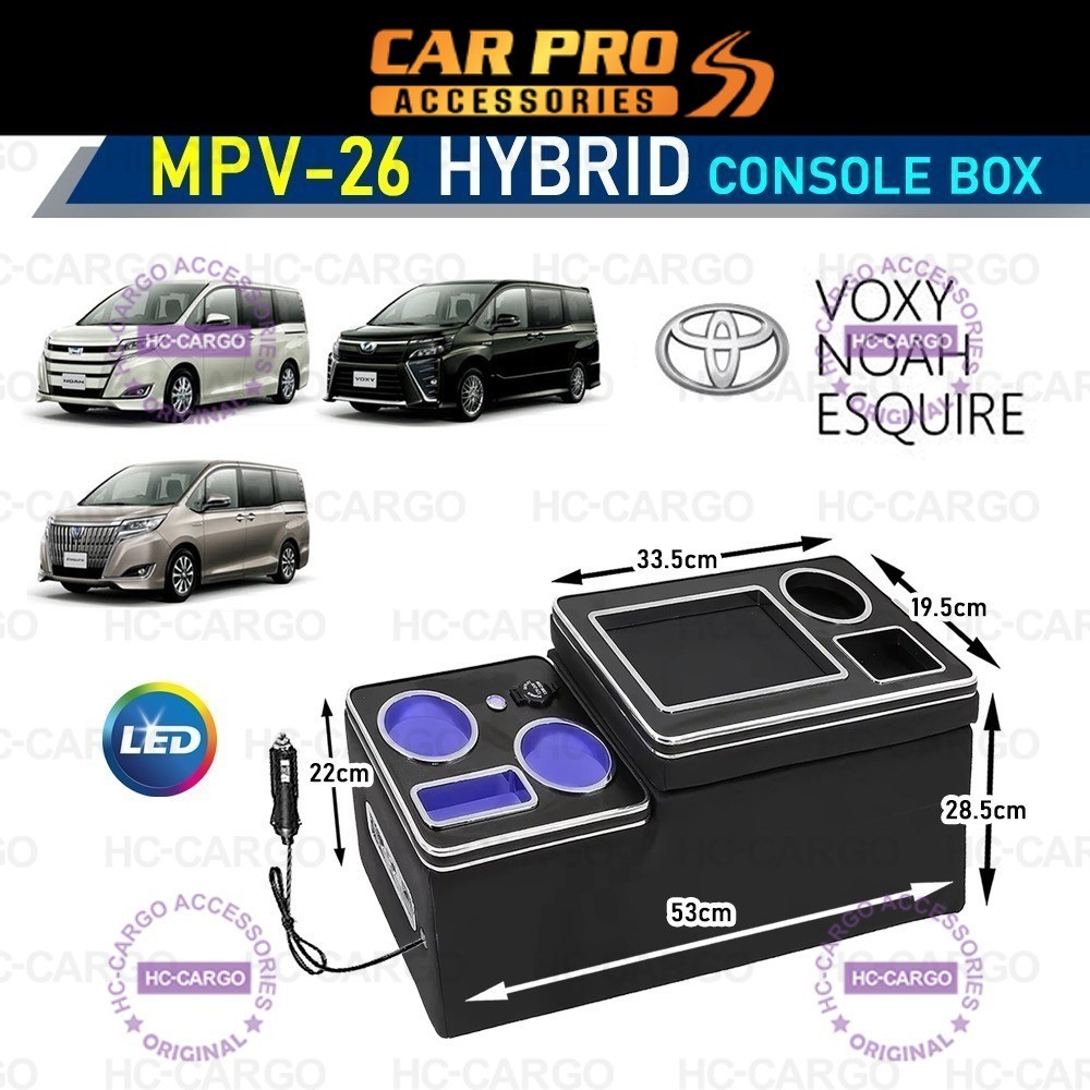 TOYOTA VOXY NOAH Hybrid MPV 26 Console Box Atmosphere LED light / USB Charging port / Cig ...