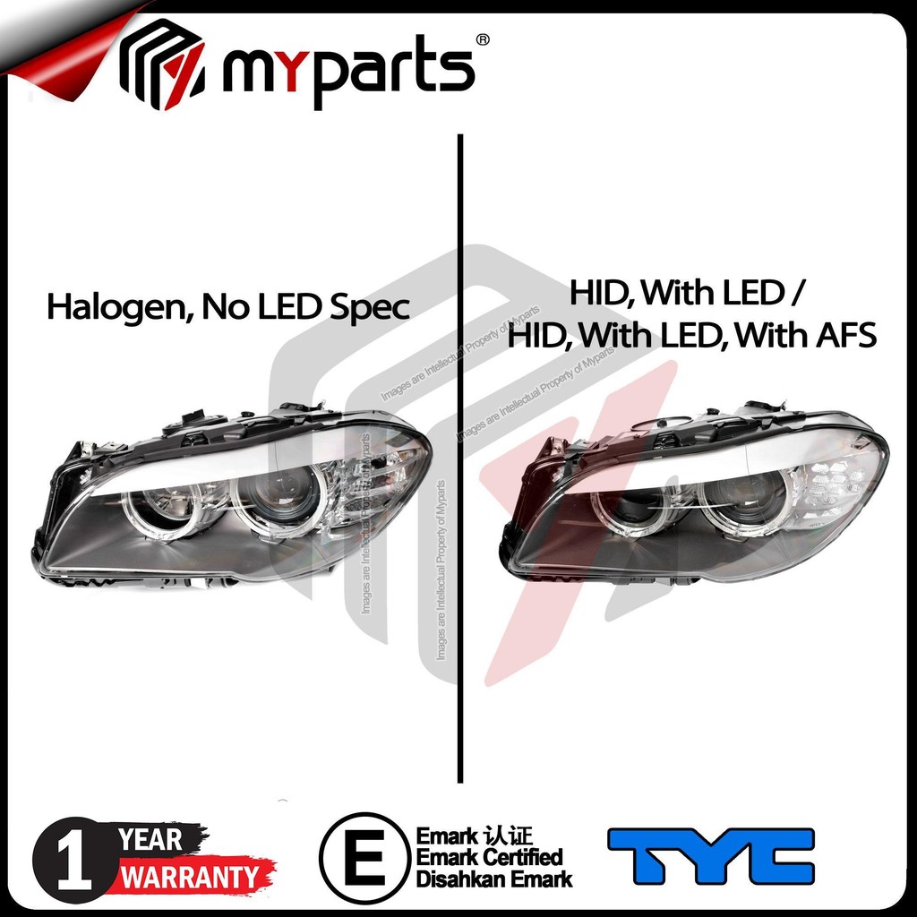 TYC BMW 5 Series F10 F11 2010-2013 (Halogen / HID) Head Lamp Head Light ...