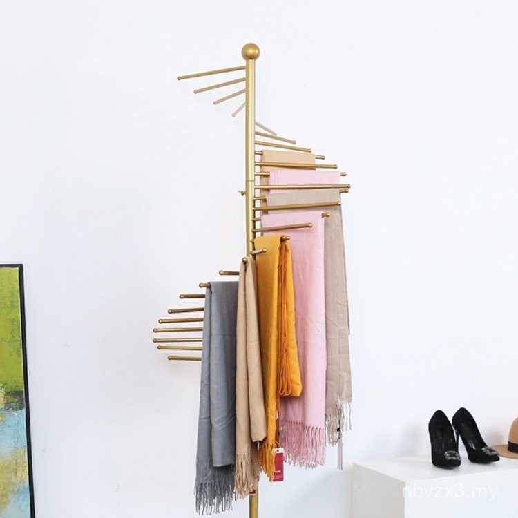 Rak Tudung Emas Rak Paparan Lantai Rak Pameran Kedai Pakaian Gantung ...