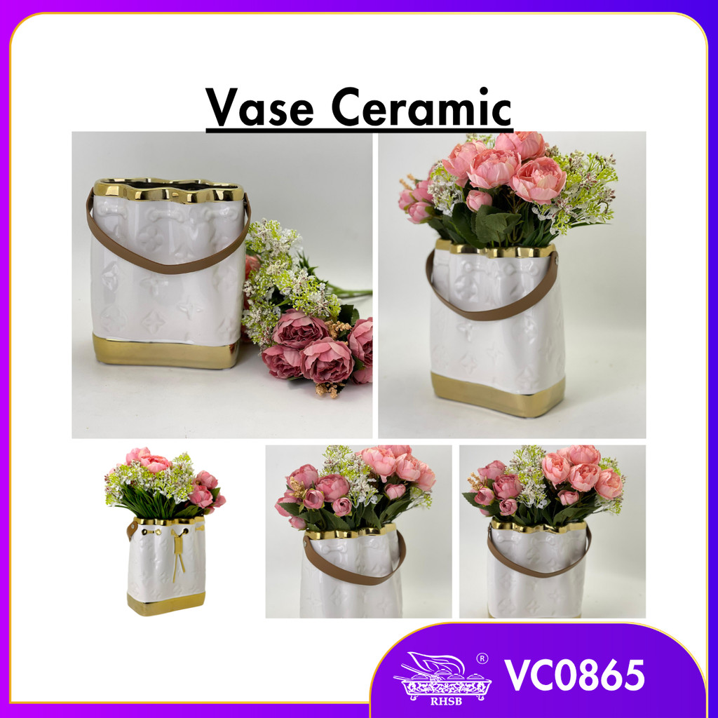 HANDBAG CERAMIC VASE/ CERAMIC FLOWER POT/ PASU BUNGA SERAMIK/ VASE ...