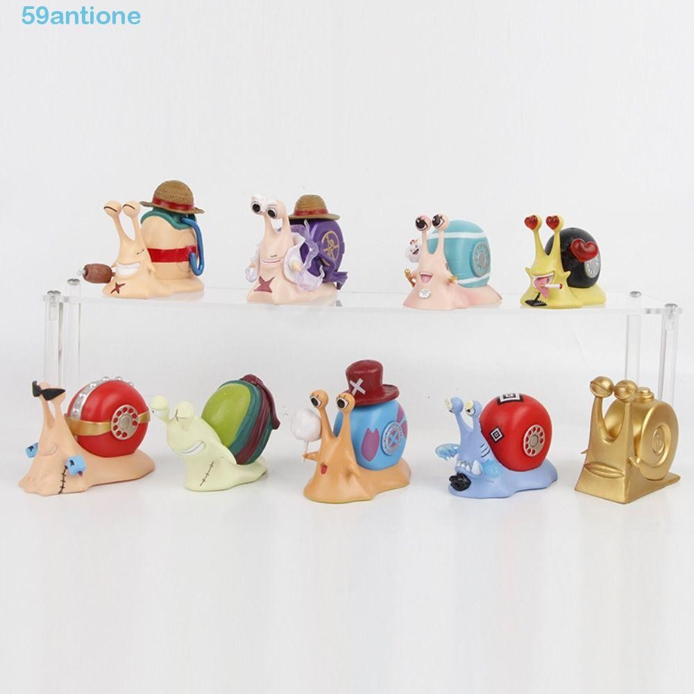 ANTIONE 9pcs Phone Bug Figurine, Luffy Nami Anime One Piece Figure ...