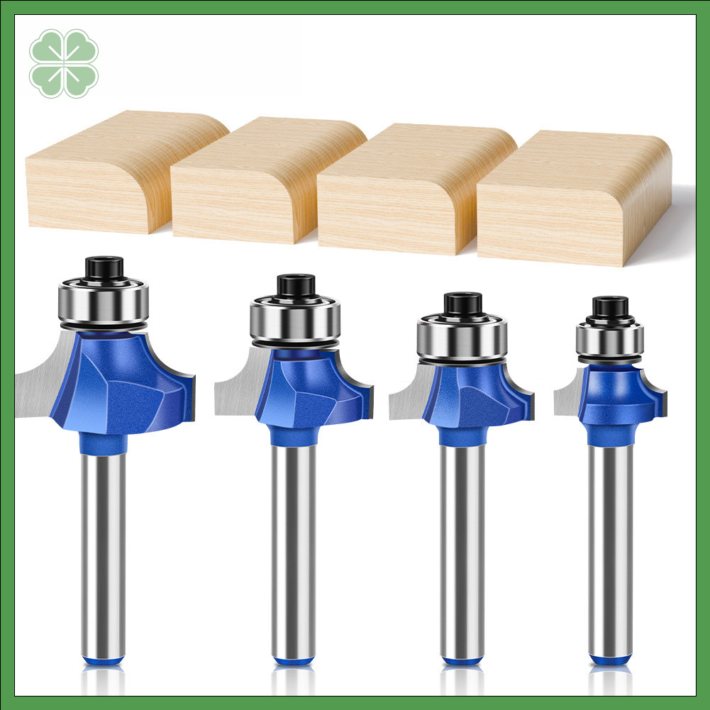 Round Over Router Bit Set, 1/4 Inch Shank R-Edge Chamfer Bit for Wood ...