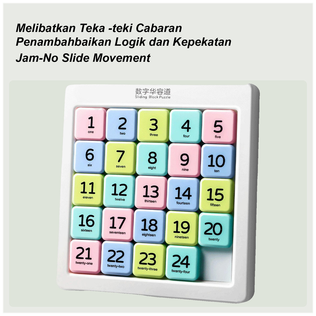 Sliding Block Puzzle Number Sliding Puzzle Game Handheld Brain Teaser ...