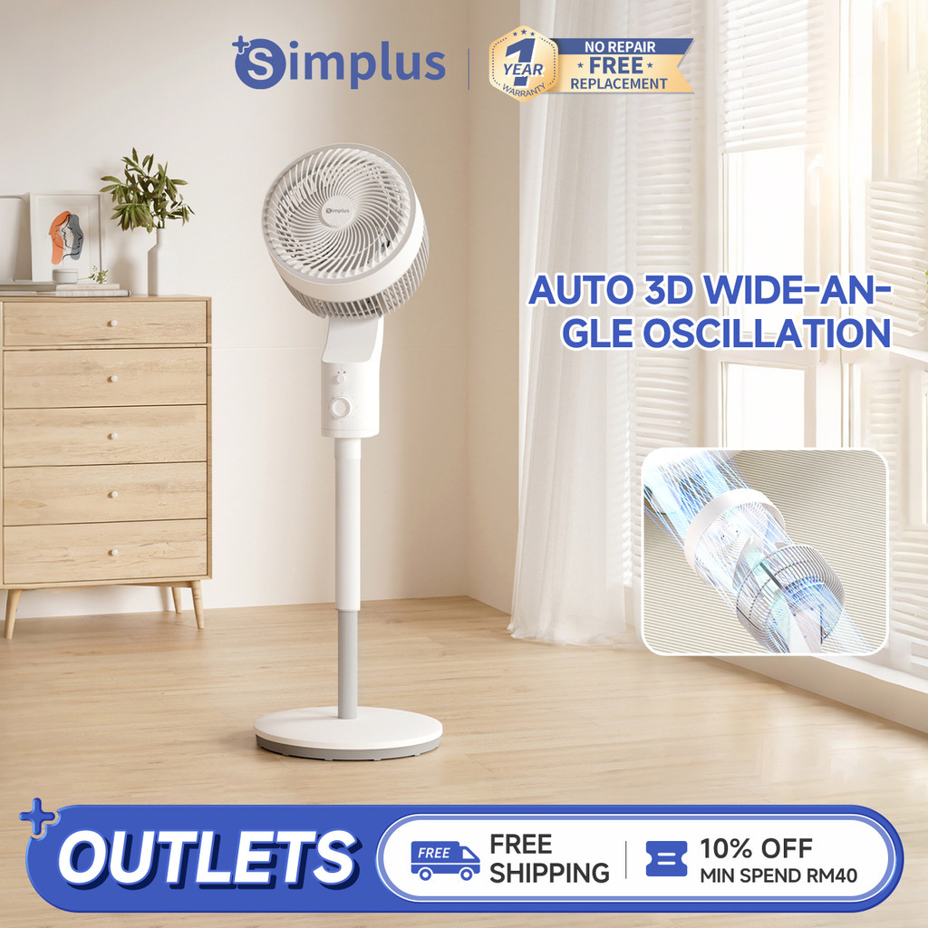 Simplus 3 Wind Speeds 3D Surround Adjustable Air Circulation Fan XHSH002 | Shopee Malaysia