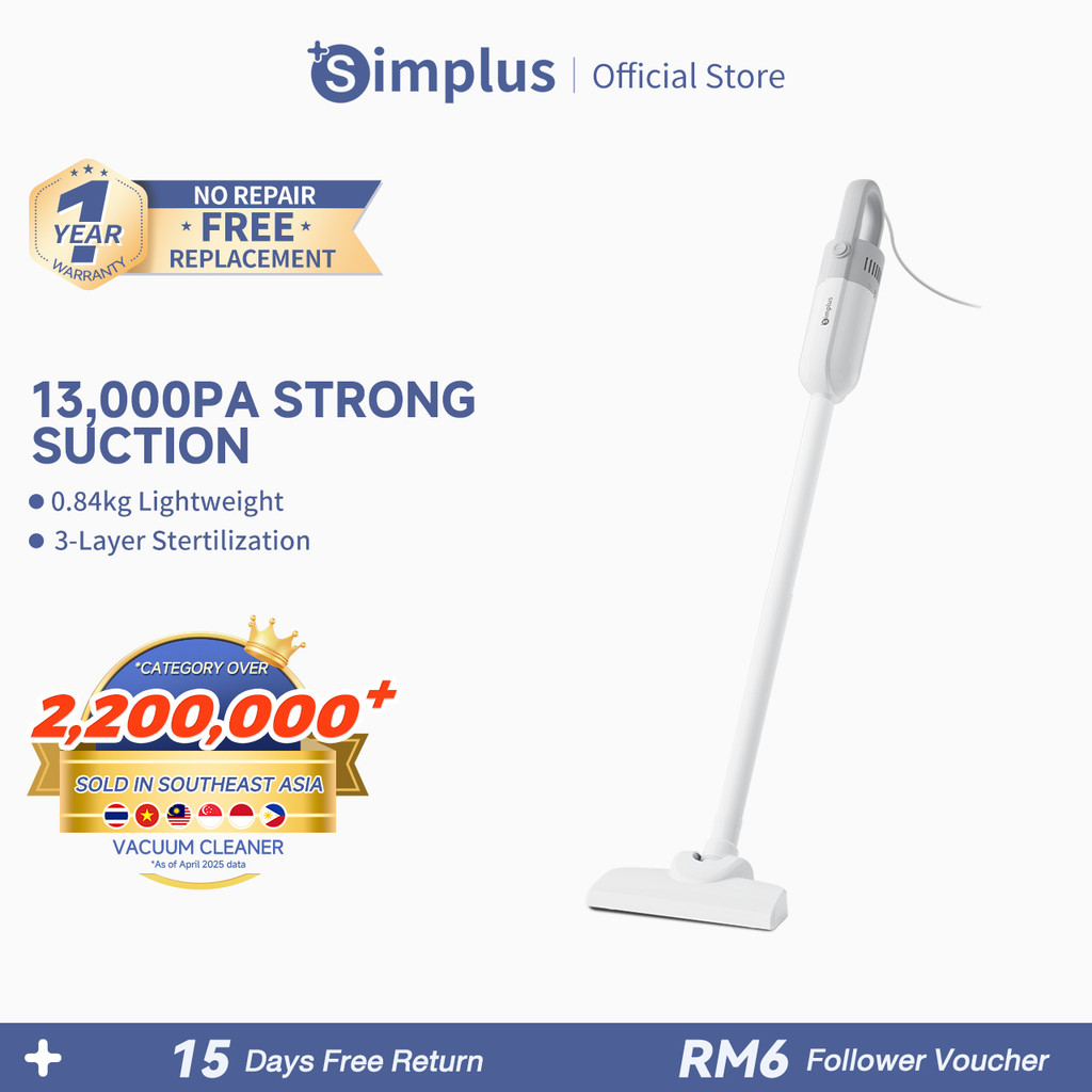 Simplus Vacuum Cleaner 13000PA Strong Suction 1.075KG Ultra Light Weight 400W Power With Crevice ...