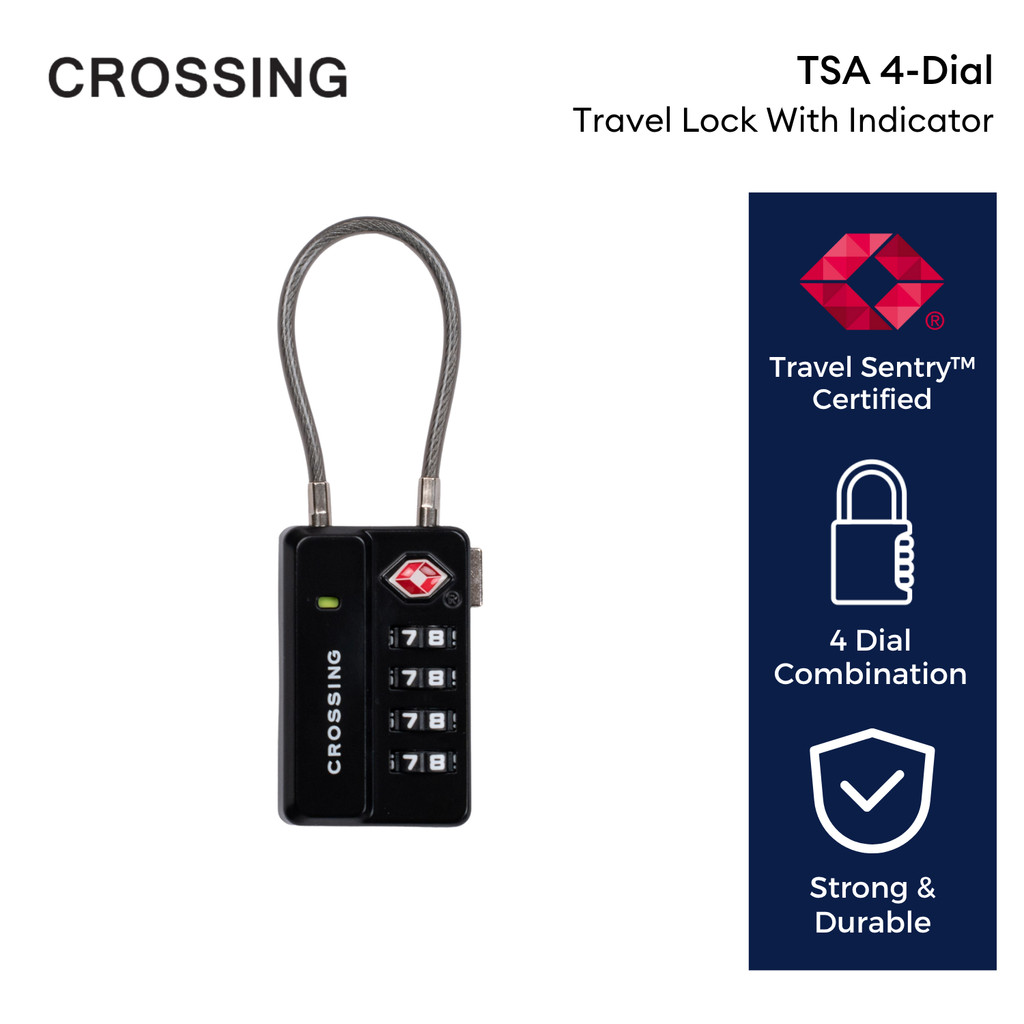 Crossing TSA 4-Dial Travel Lock With Indicator | Shopee Malaysia