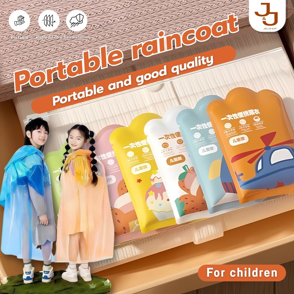 Child Unisex Waterproof Rain Coat for School Outdoor Portable ...