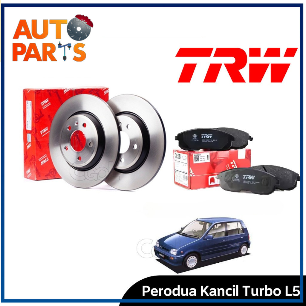 TRW Kancil L5 Turbo Front 234MM - Premium Disc Rotor (2 PCS) & Brake ...