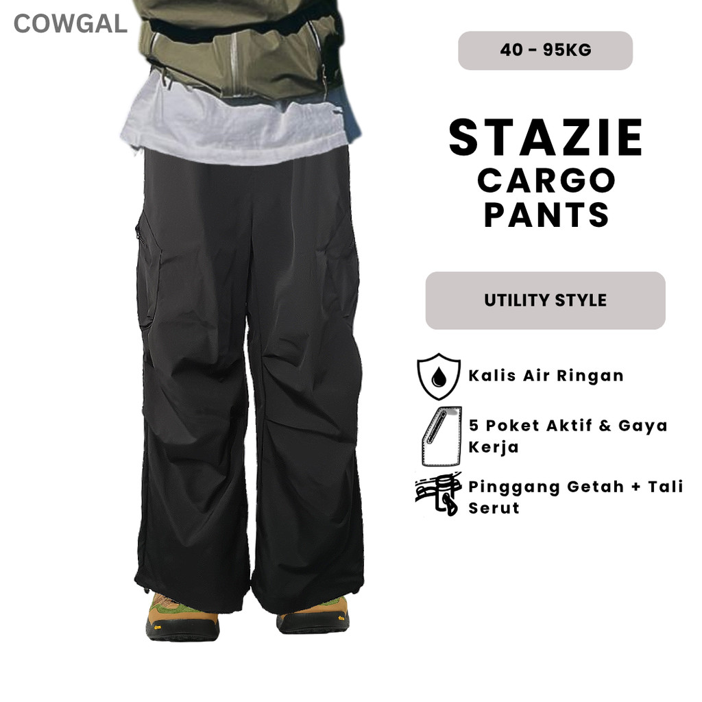 Seluar Kargo Unisex COWGAL Stazie – Rekaan Santai Water Resistance, 5 ...