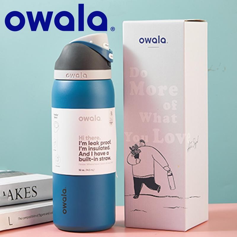 Blue Oasis Owala FreeSip Stainless-Steel Water Bottle with Locking Push ...