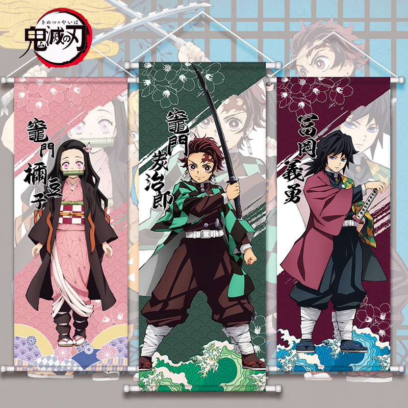 Anime Merchandise Demon Slayer Wall Painting Silk Cloth Poster Tanjirou ...
