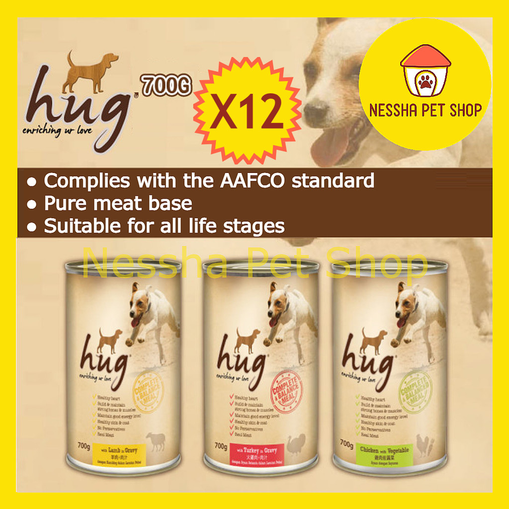 Hug Dog Canned Food (700gx12) Dog Wet Food Packed with Airwrap Chicken ...