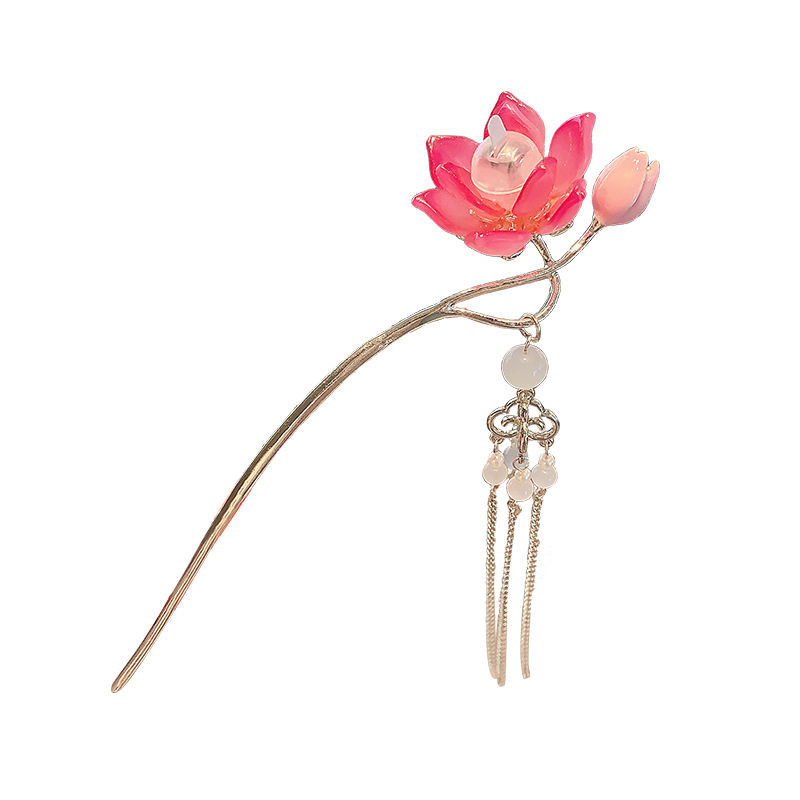 New Chinese Style Luminous Lotus Palace Lantern Hairpin Female Dragon ...