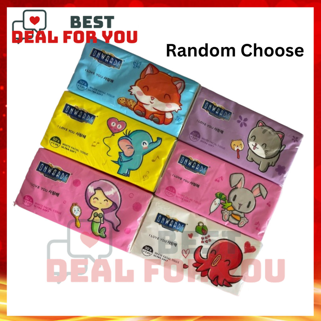 BEST Onwards Tissue White Facial Tissue 1 Packs Of 50's X 3 Ply White ...
