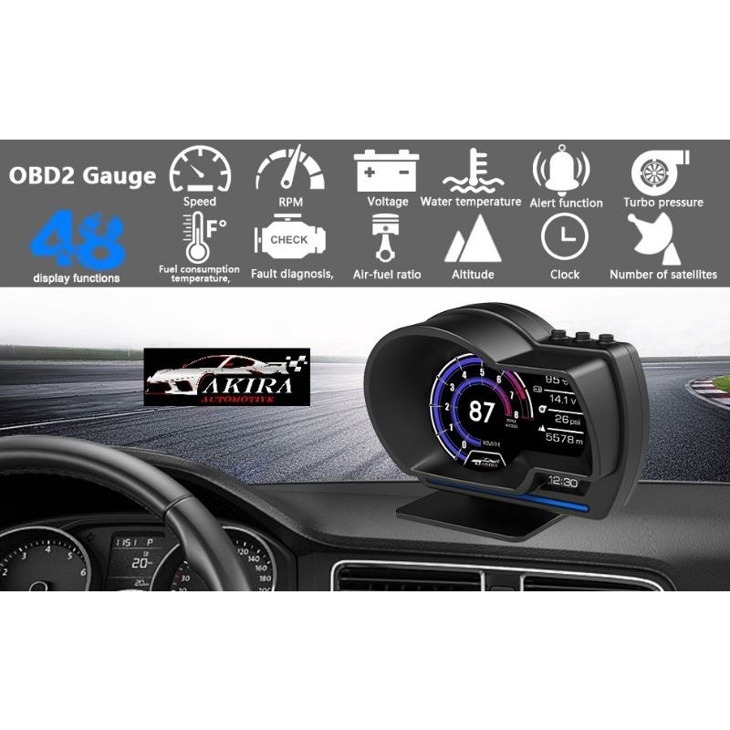 ‼️IMPROVED VERSION‼️AKIRA P6 OBD Gauge OBD2 Meter for PROTON PERODUA ...
