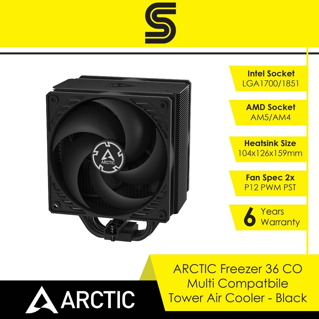 ARCTIC Freezer 36 CO Tower CPU Cooler Black - LGA1700/1851/AM4/AM5 ...