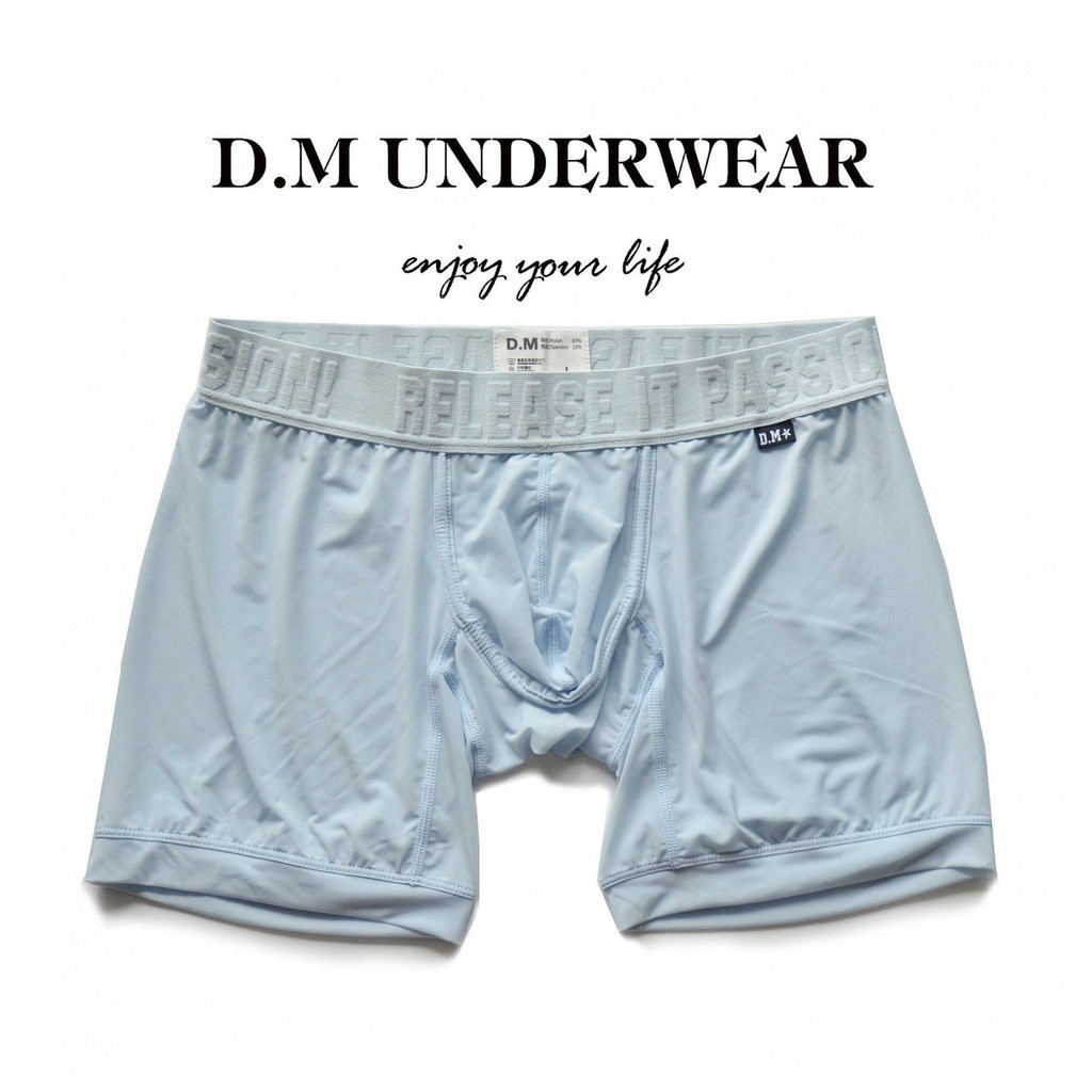 D.m Men's Underwear Ice Silk Raw Boxer Briefs Breathable Thin Summer ...
