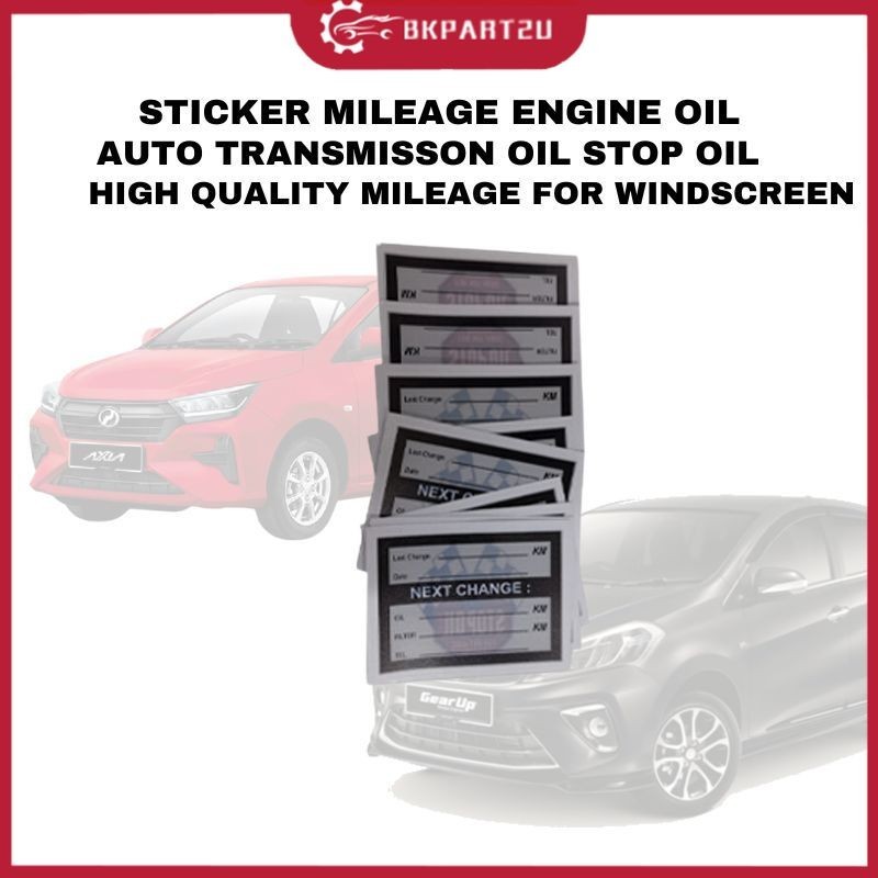 STICKER MILEAGE SERVICE ENGINE OIL AUTO TRANSMISSON OIL STOP OIL HIGH ...