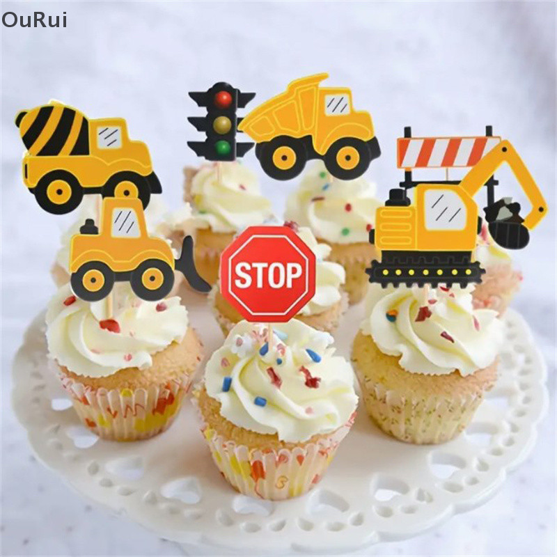 【OR】 Construction Vehicle Excavator Cake Toppers For Boy`s Happy ...
