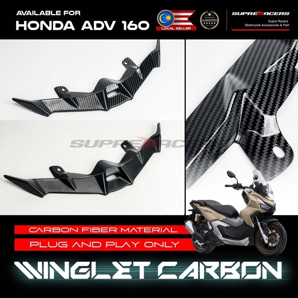 ADV Winglet Fiber Carbon I Matte Black I ABS Plastic Material PNP For ...