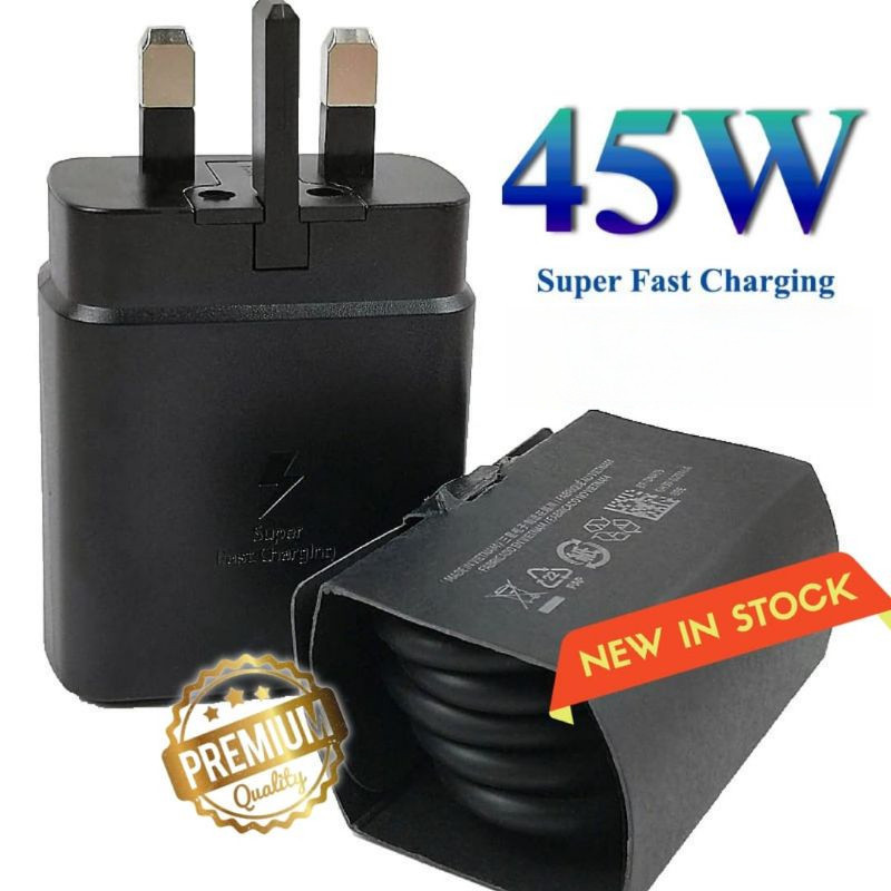 45W/25W pengecas cepat UK plug super cepat PD jenis C ke jenis C kabel ...